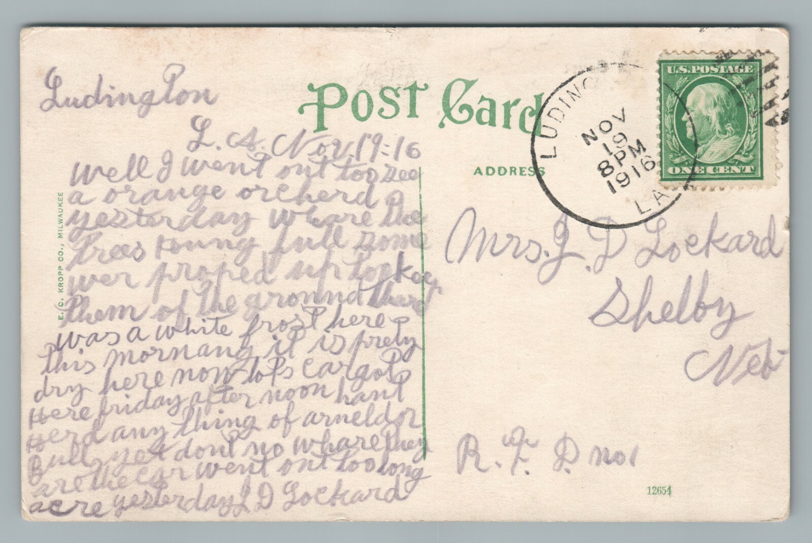 Beauregard Parish Court House DE RIDDER Louisiana—Ludington LA Cancel ...