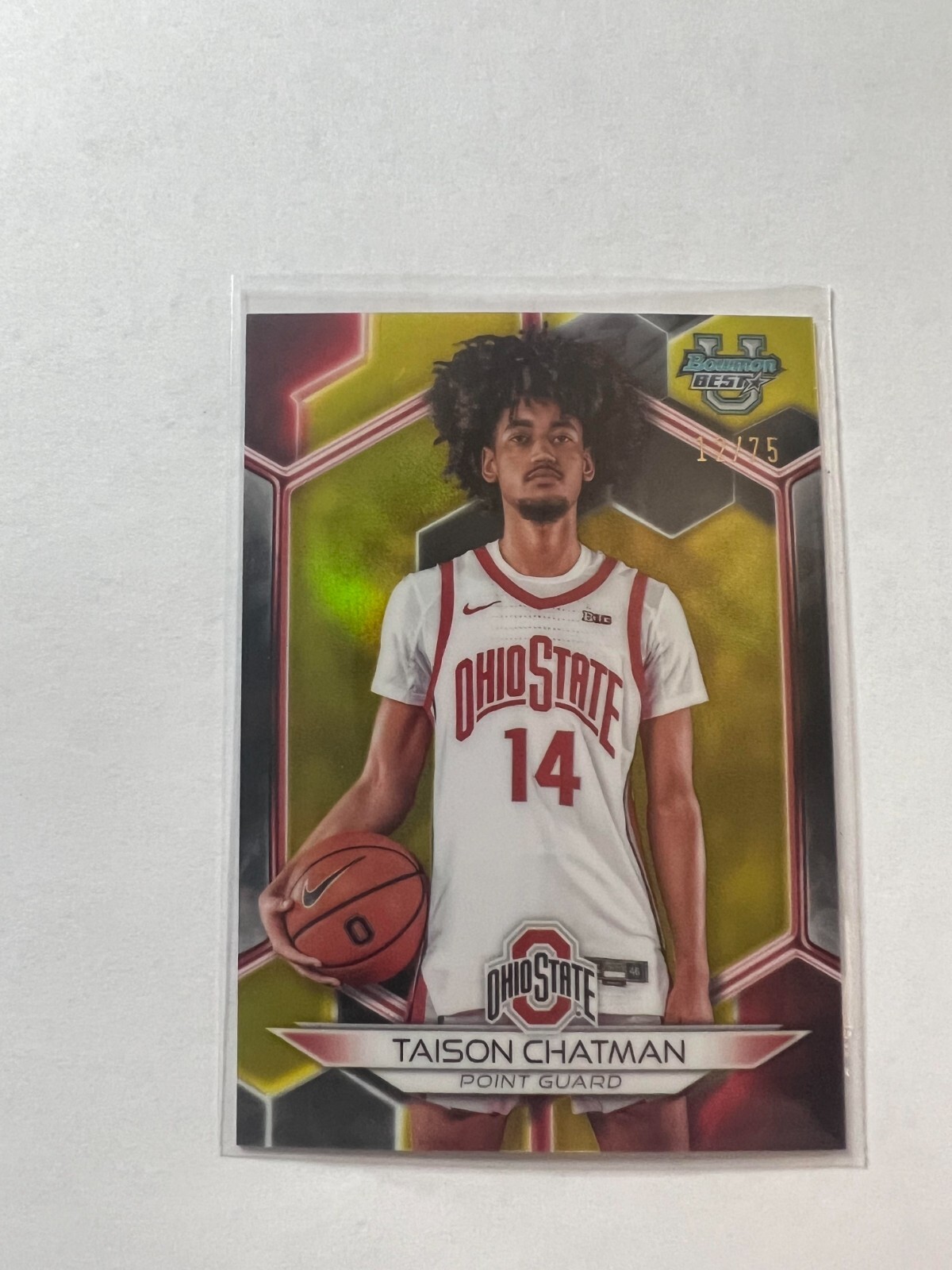 2023-24 Bowman Best U Yellow Refractor Taison Chatman 12/75 Ohio State ...