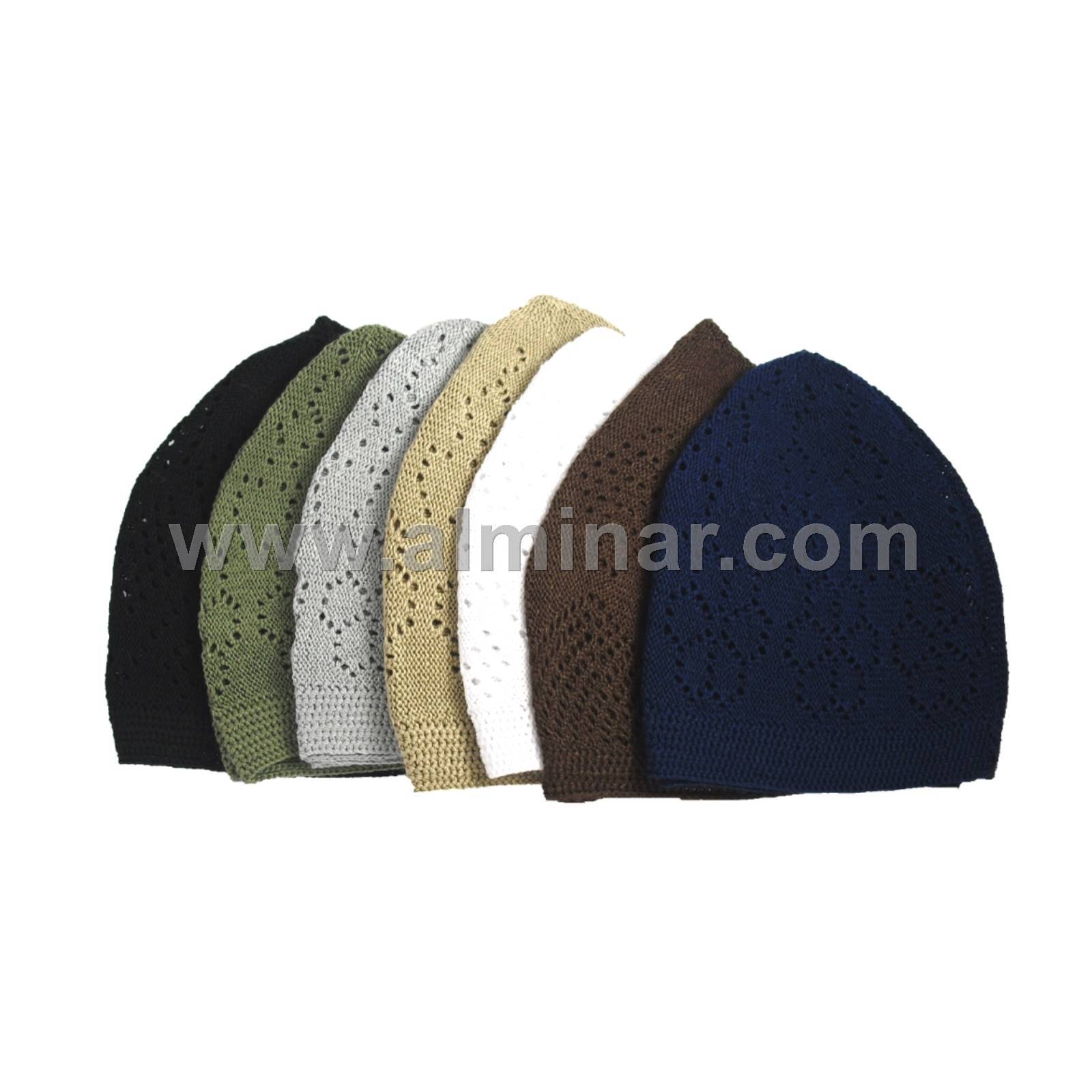 1 Piece - Turkish Knitted Stretchable Prayer Cap (Kufi, Topi, Koofi ...