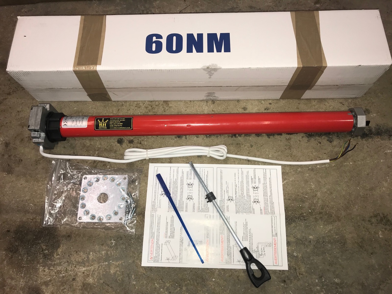 Garage door roller shutter tube motor. 60mm octagonal. 60nm power. SWS ...