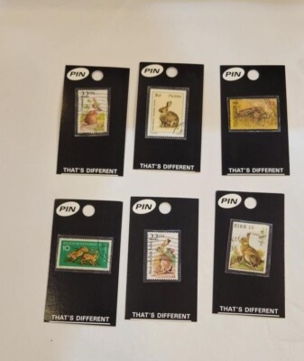 6 Lot of Rabbit Stamp Pins | eBay