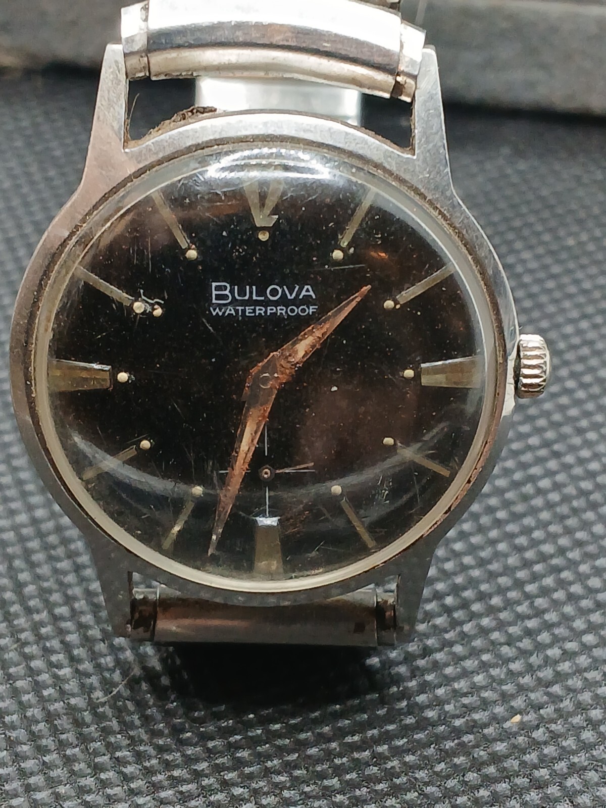 Vintage 1966 M6 Bulova Waterproof Black Dial Mechani… - Gem