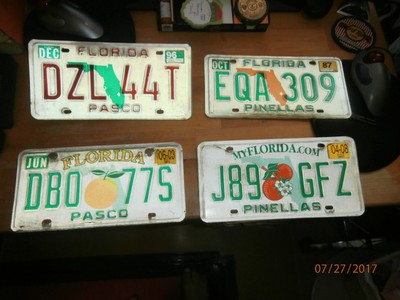 4) FLORIDA EXPIRED LICENSE PLATES, ALL FOR ONE MONEY 4 DIFFERENT ...