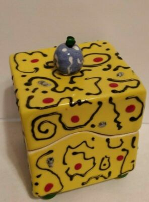 Yellow Ceramic Box Signed By Vaughan Nelson of One Blue Marble ...