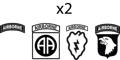 Set of 2 Airborne Tab Army Infantry 25th, 82nd, 101st Vinyl Decal ...