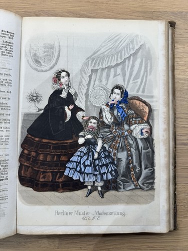 Antiquarian fashion & pattern book Vol6 1856 38 hand coloured Plates ...