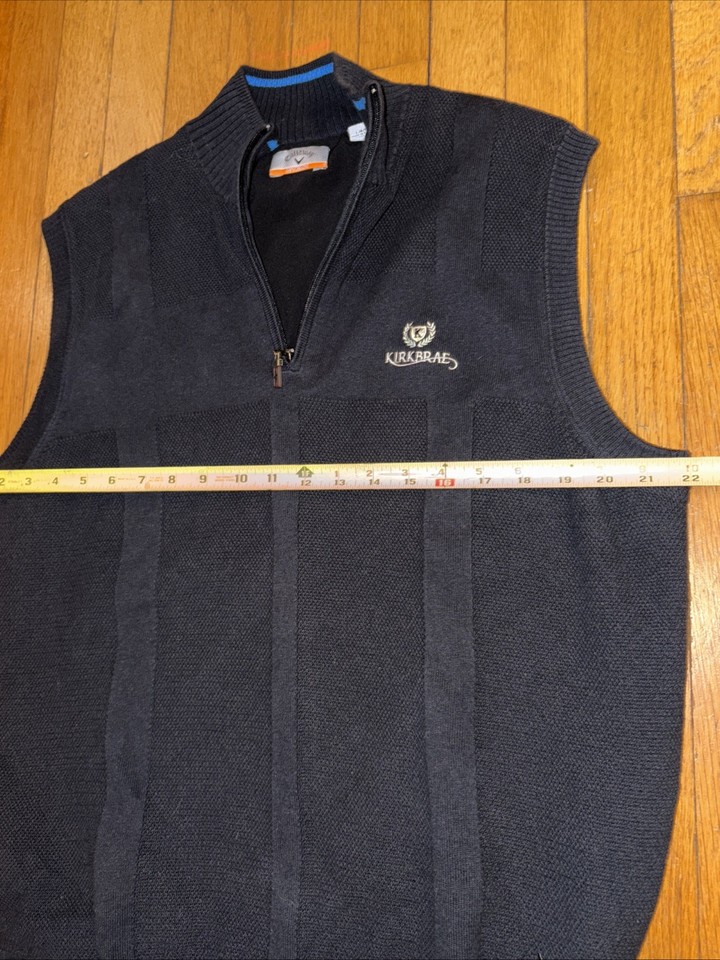 Callaway C-Tech Blue Golf Quarter Zip Logo Sweater Vest Size Large ...