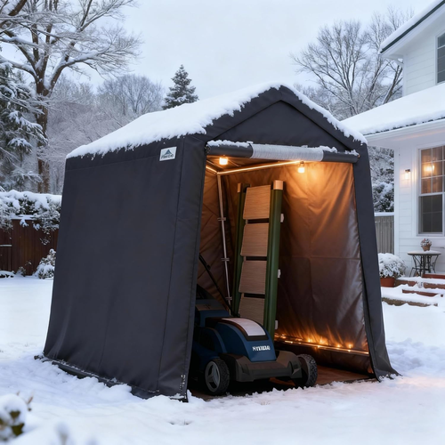 ADVANCE OUTDOOR 6X8 Ft Outdoor Portable Storage Shelter Shed with 2 ...