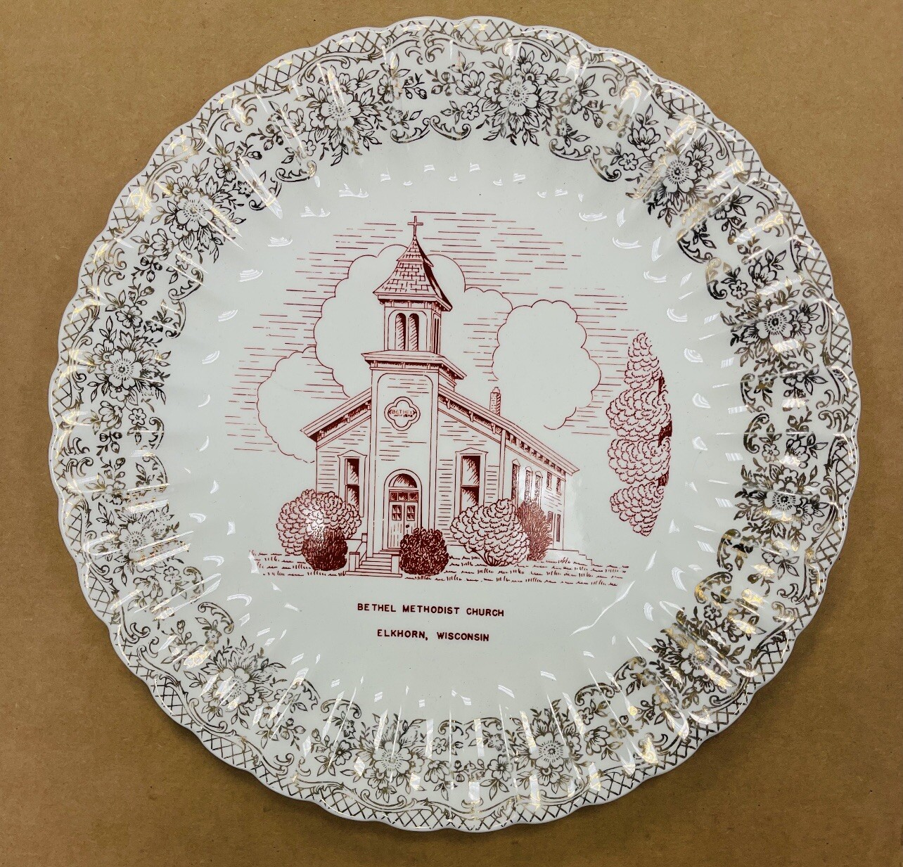 Vintage World Wide Art Studios Collectors Plate BETHEL Church Elkhorn ...