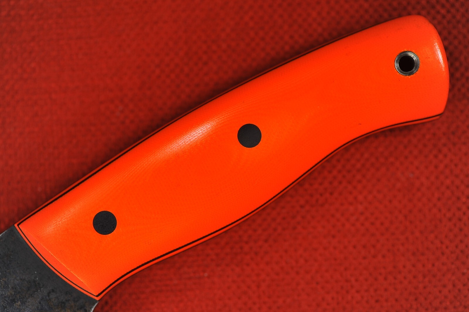 Dylan Fletcher Custom Knife .18" Saber Ground Blade, Orange G10 Handle ...