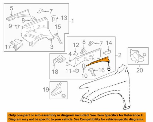 53734-60060 Toyota Member, front apron to cowl side, lower front lh ...
