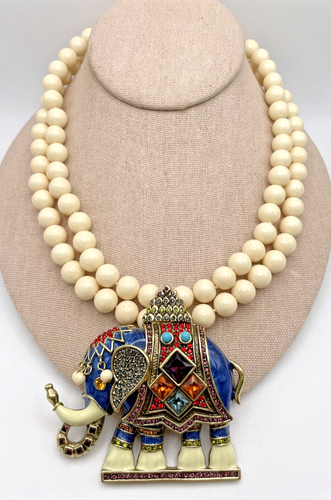 HEIDI DAUS "Michelle's Majestic" Beaded Crystal Enamel Elephant ...