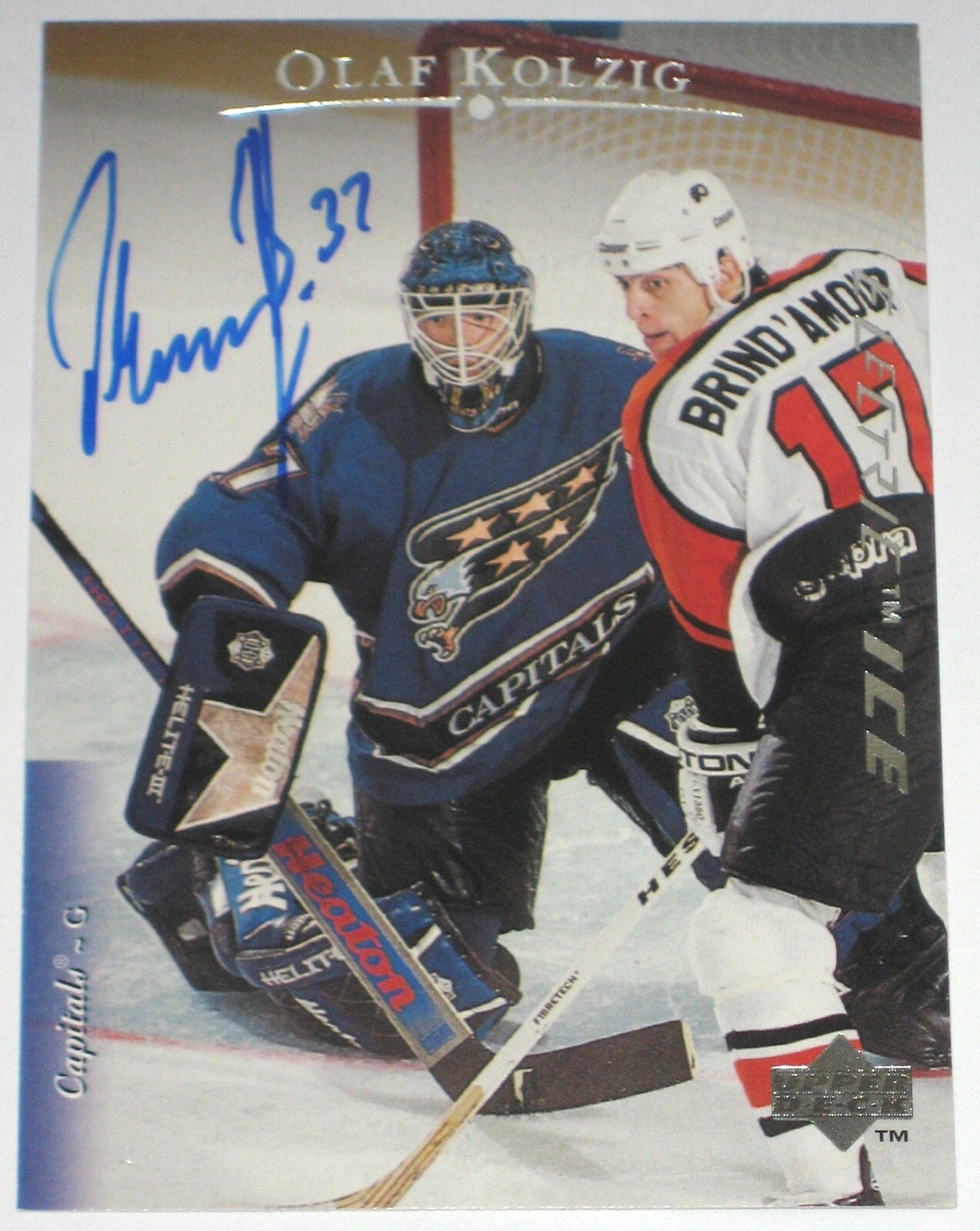 OLAF KOLZIG SIGNED UPPER DECK ELECTRIC ICE WASHINGTON CAPITALS CARD ...