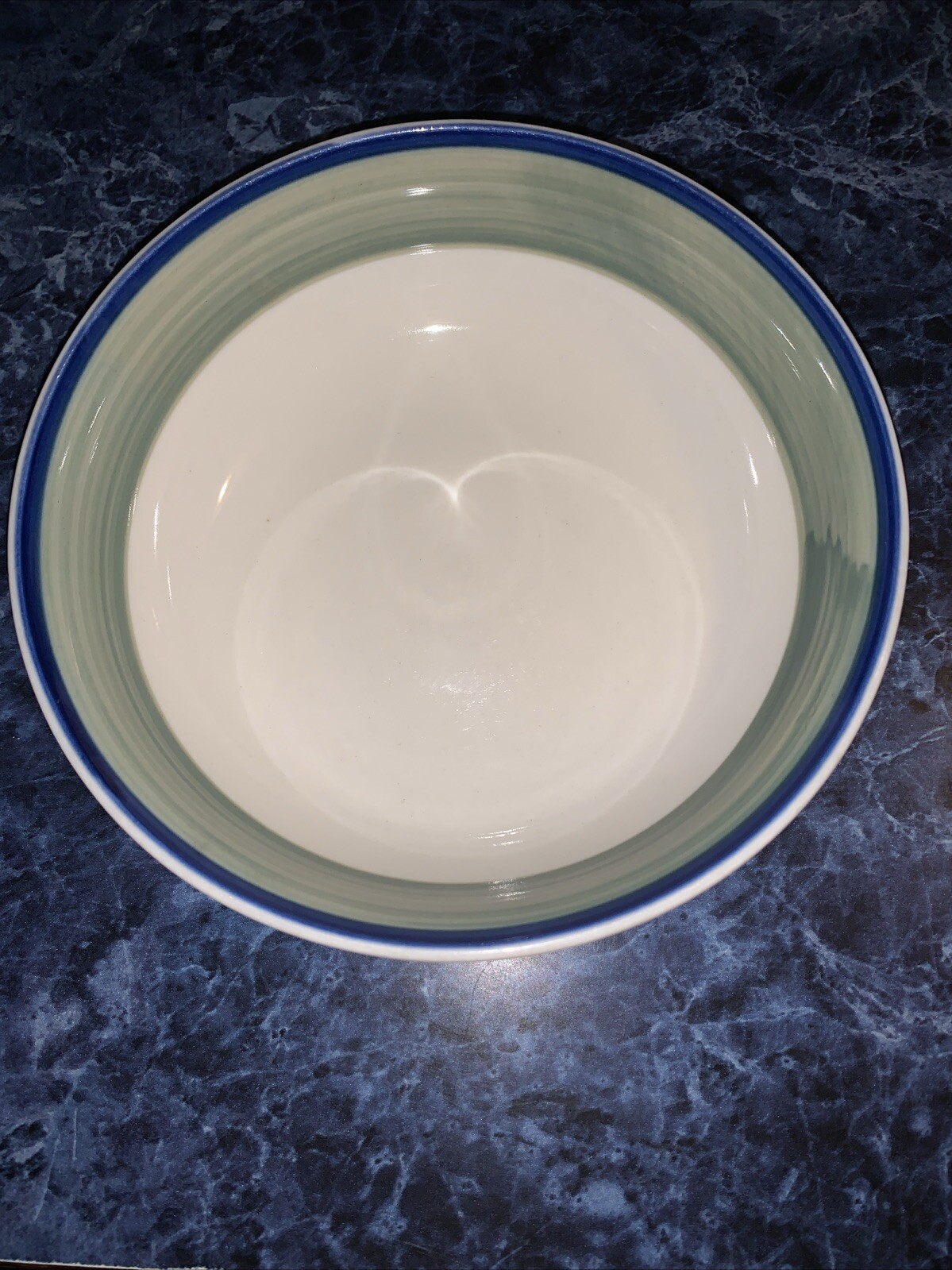 Alco Industries AD129 Blue Green Band Rings Stoneware Cereal Soup Bowl ...