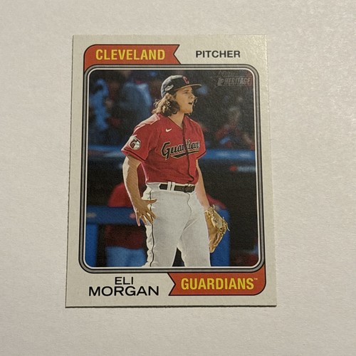 Eli Morgan 2023 Topps Heritage Short Print Card #456 Cleveland ...