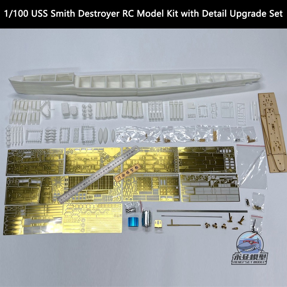 1/100 Scale USS Smith DD-17 Destroyer Assembly Model Kit w/RC Detail-up ...