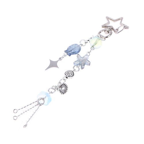 Y2K Jellyfish Keychain Little Fish Starfish Keyring Bag Pendant ...