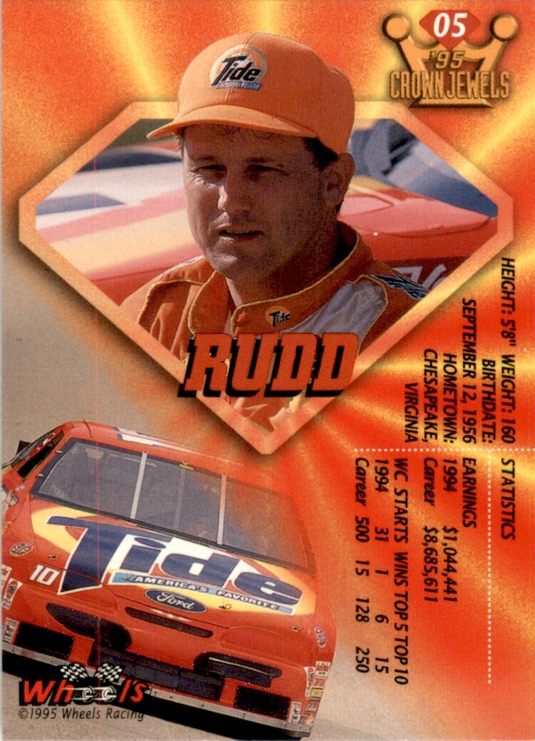 1995 Wheels Crown Jewels - Ricky Rudd #05 Ruby for sale online | eBay