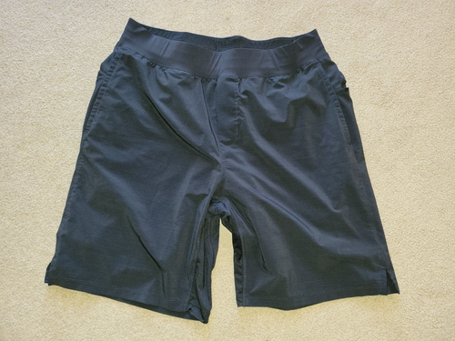 Fabletics Lined Athletic Shorts Mens Large L Black 7' Inseam Zipper ...