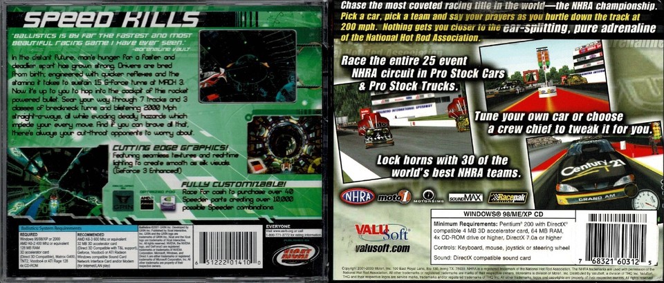 Ballistics The Fastest Racing Game On Earth & NHRA Racing Pro Stock Pc ...