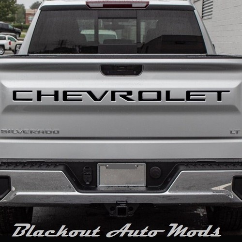 Matte Black Vinyl Tailgate Letters 2019-24 Chevrolet Silverado Inserts ...