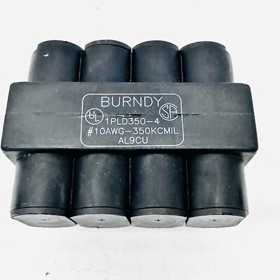 BURNDY 1PLD350-4 UV RATED BLACK 2-SIDED 4-PORTS 10 AWG-350 KCMIL AL9CU ...