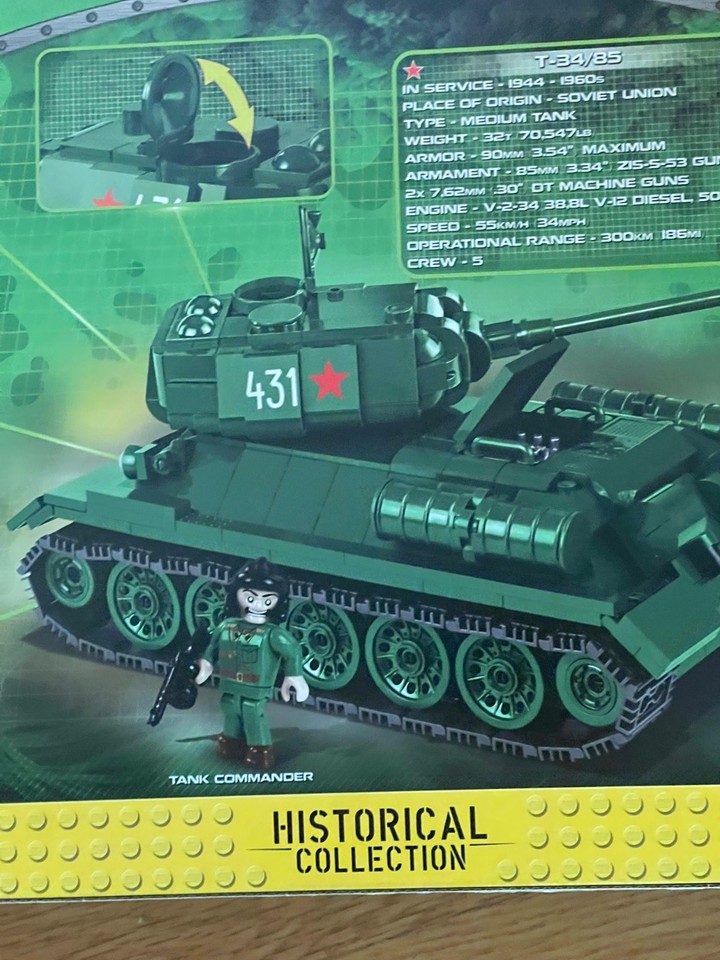 COBI T-34/85 Soviet Tank Building Block Set 2476A New in Sealed Box ...