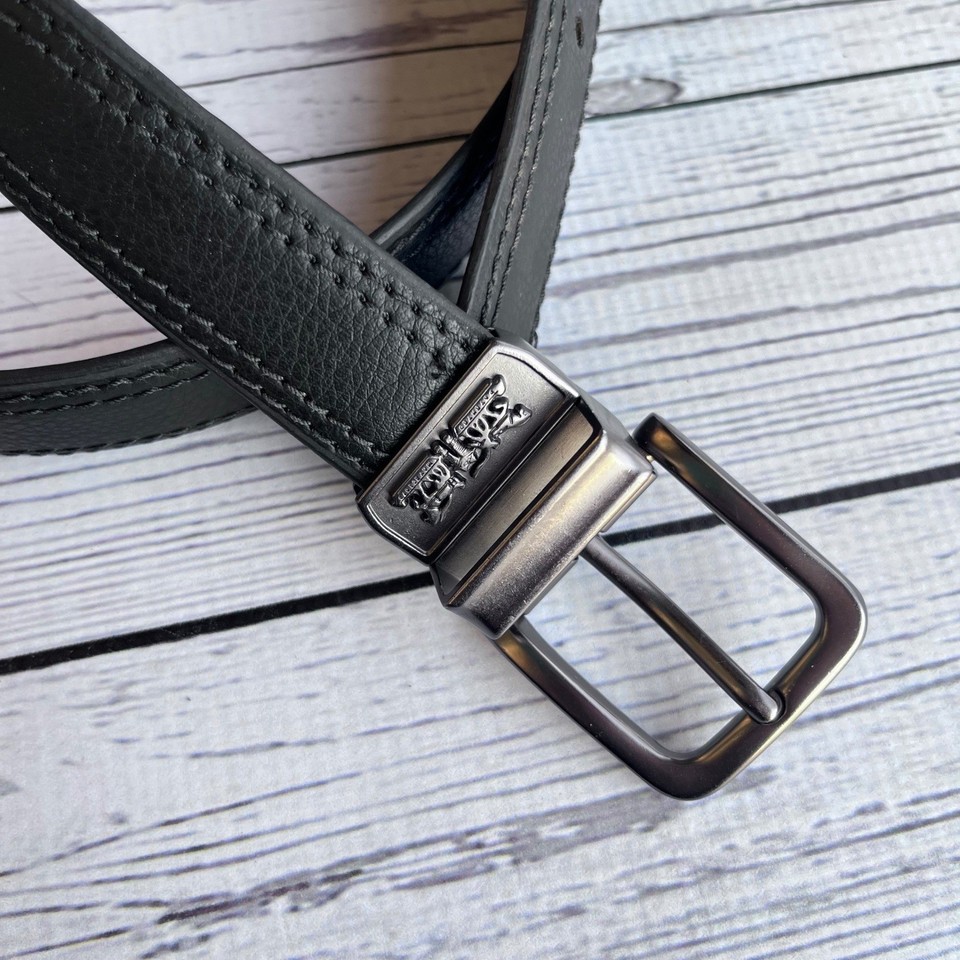 Levis Logo Gun Metal Buckle Mens Belt LG 30/32 Preppy Workwear Casual ...