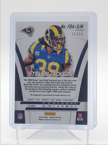 STEVEN JACKSON 2024 PRIZM FLASHBACK AUTOGRAPH BLUE ICE RAMS AUTO /99 ...