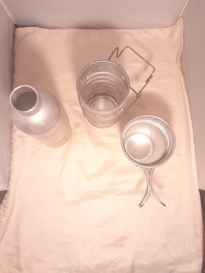 Vtg Swiss Army Military Aluminum Volcano Bottle Canteen Cup Pot Stove ...