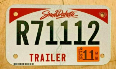 SOUTH DAKOTA GRAPHIC MOTORCYCLE CYCLE SIZE TRAILER LICENSE PLATE " R ...
