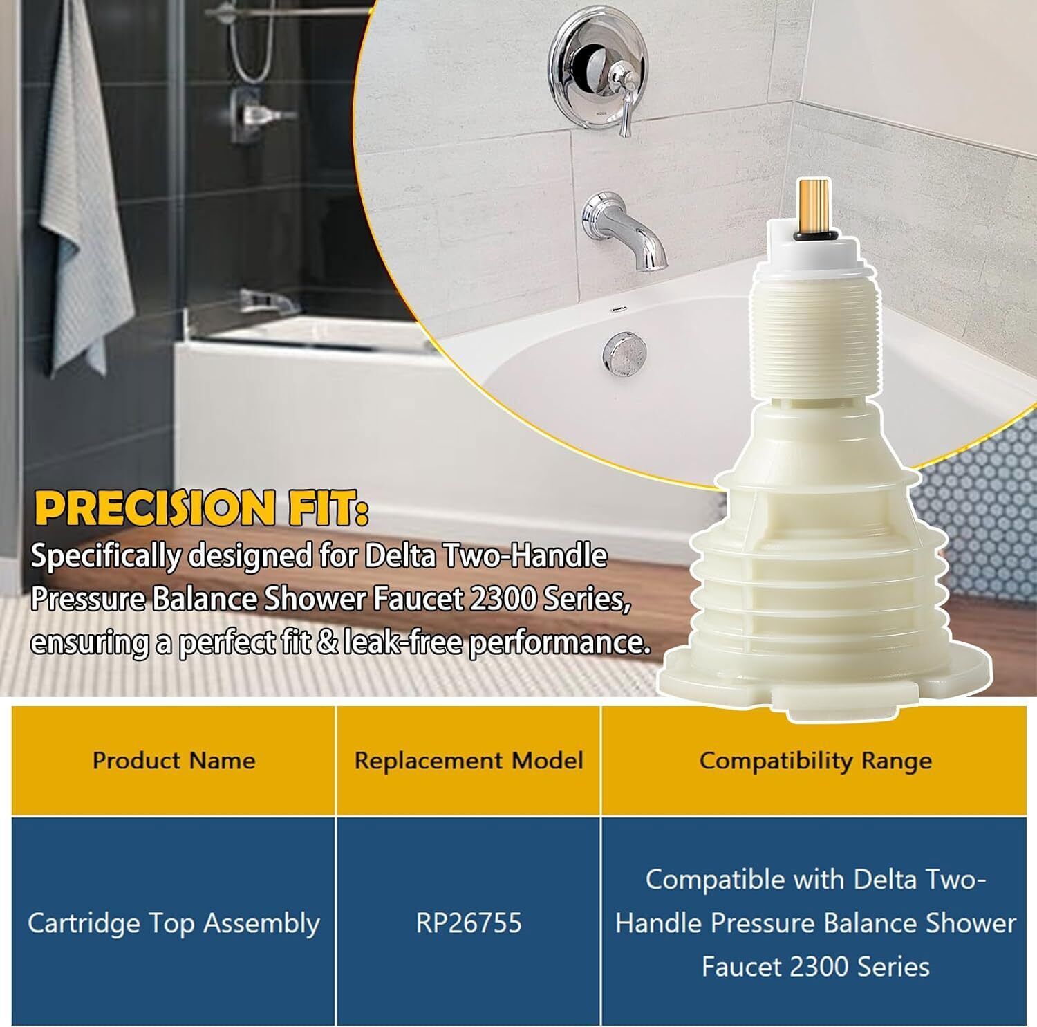 RP26755 Cartridge Top Assembly Sleeve for Delta 2300 Series Two-Handle ...