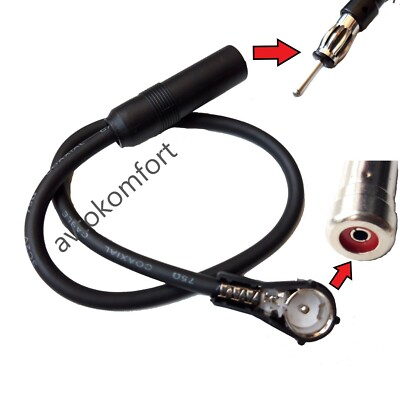 Auto Car Radio Stereo Aerial Antenna Adapter DIN to ISO Female to Male ...