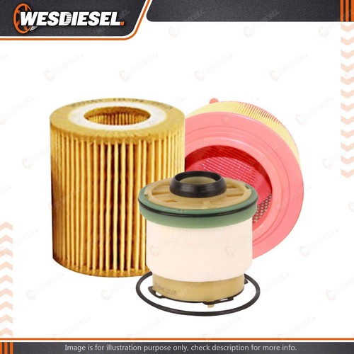 Wesfil Oil Air Fuel Filter Service Kit fits Ford Ranger PX 2.2L 3.2L ...