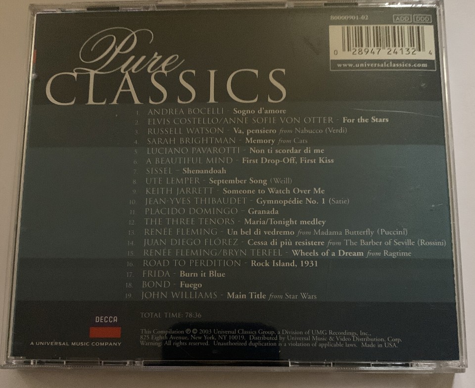 Pure Classics - Audio CD By Andrea Bocelli - VERY GOOD | eBay