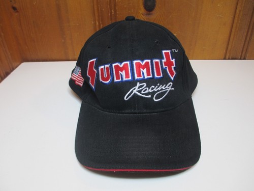 Tema Summit Racing Logo Black Embroidered Baseball Hat American Flag ...