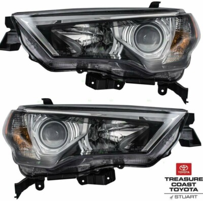 NEW OEM 2014-2020 TOYOTA 4RUNNER FRONT HEADLIGHTS & BULBS RIGHT & LEFT ...