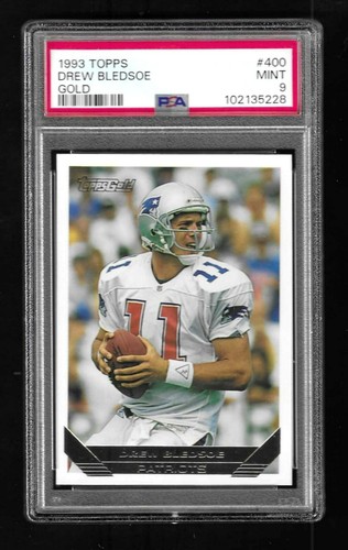 Drew Bledsoe 1993 Topps Gold ROOKIE football card #400 Patriots PSA MINT 9 | eBay
