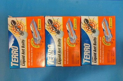 Lot of 3 TERRO Liquid Ant Killer Bait Outdoor Indoor Tray Traps T300 ...