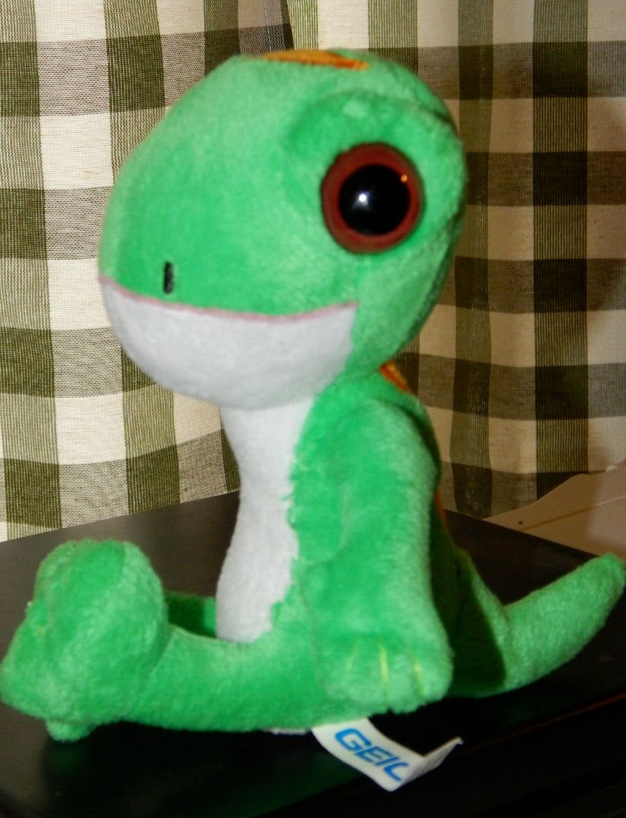 Geico Gecko Green Insurance Lizard Mascot Promo Doll Plush 5 in. TV ...