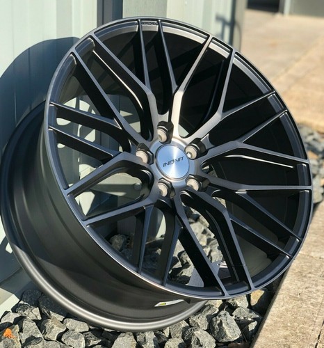 20" Inovit Blitz Alloy Wheels & Tyres 5x112 Black Machined fits Audi A4 ...