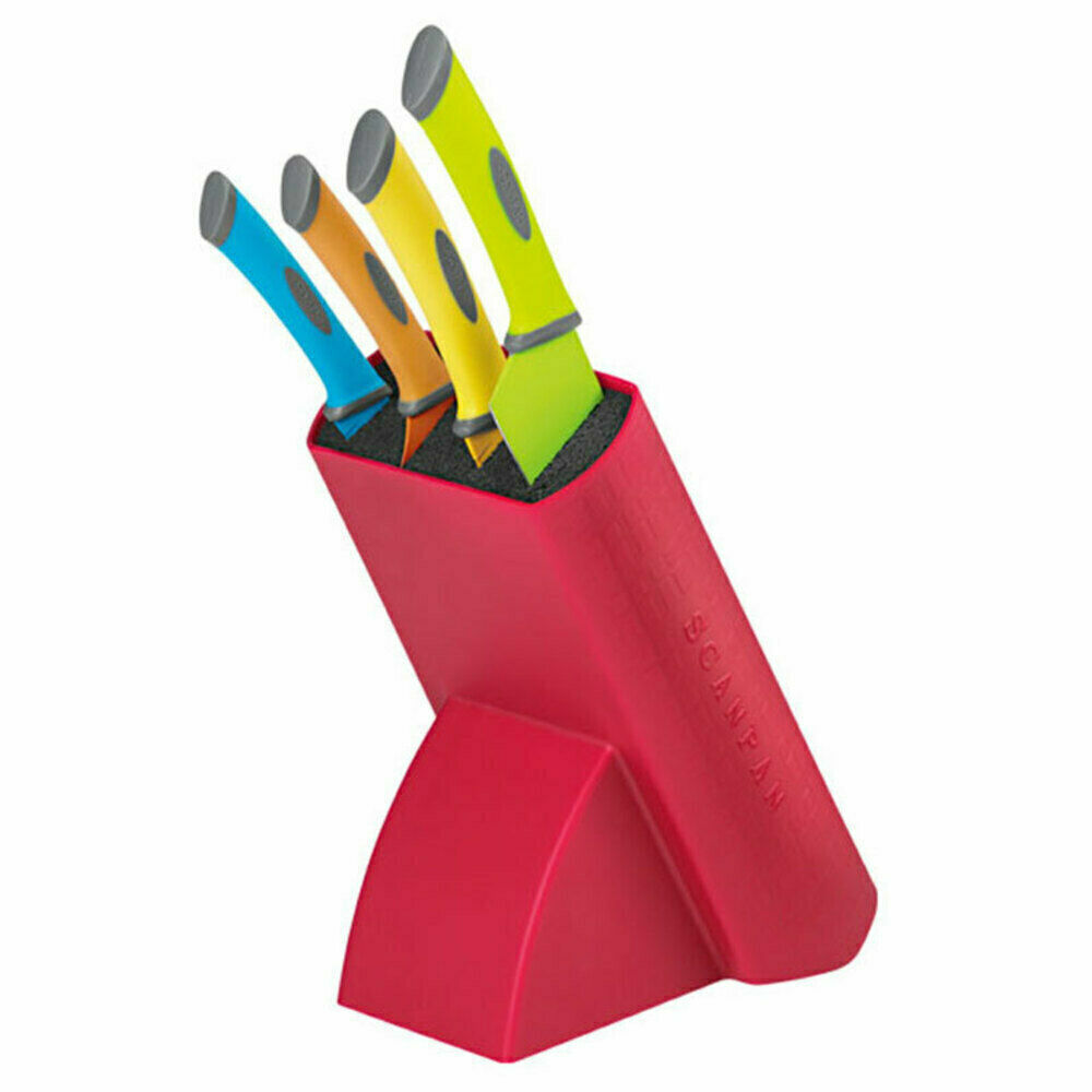 SCANPAN SPECTRUM 5PC KNIFE BLOCK SET COLOURED STAINLESS STEEL KNIVES | eBay