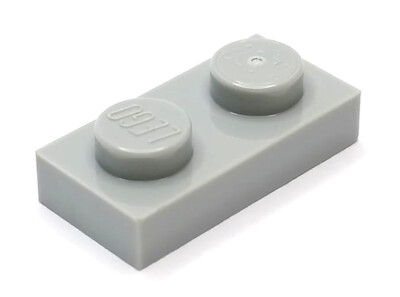 Lego 3023194 / 4211398 / 3023 - Light Bluish Grey Plate 1x2 (Quantity 2 ...