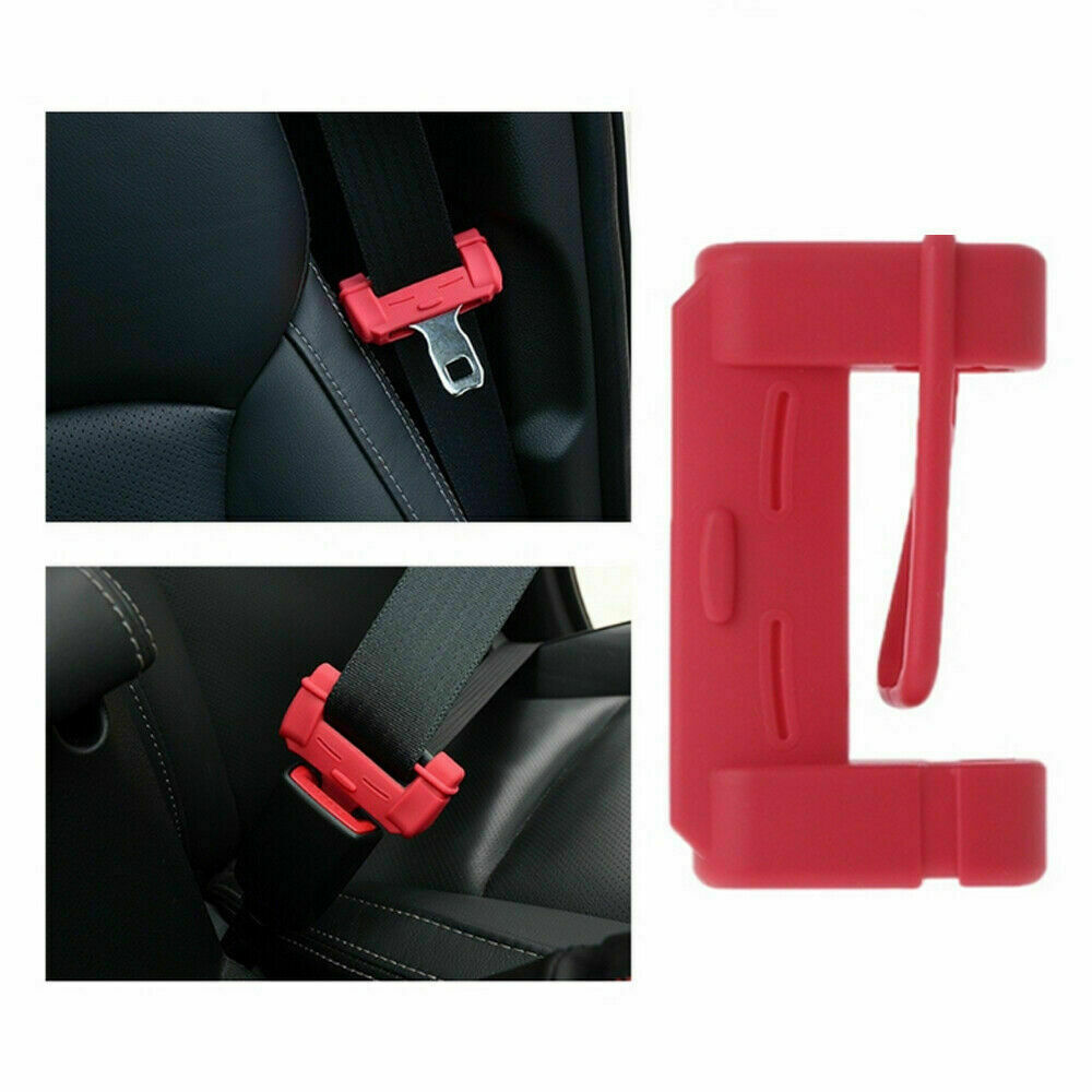 Car Seat Red Belt Buckle Silicone Anti-Scratch Clip Protector Cover ...