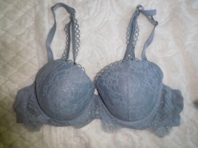 Victoria's Secret Dream Angels Blue Shimmer Lace Lined Demi Bra 38B | eBay