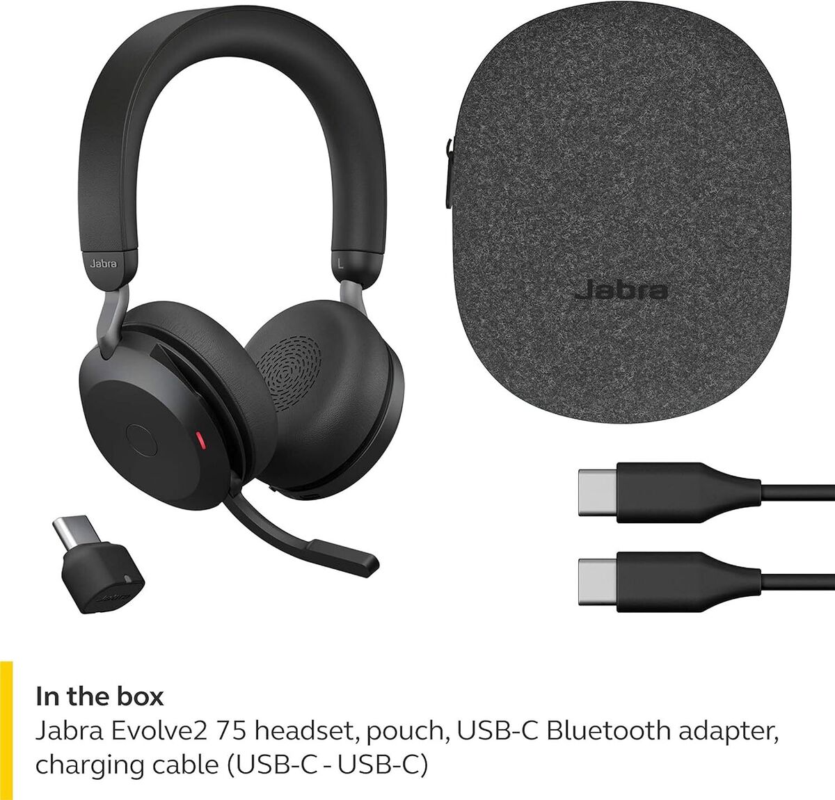 Jabra Evolve2 75 - USB-C UC - Black Wireless Headset / Music Jabra Evolve2 75 - USB-C UC - Black Wireless Headset / Music