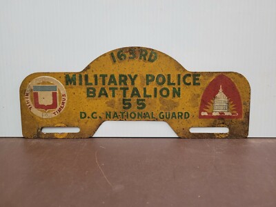 1940s 1950s Washington DC National Guard License Plate Tag Booster ...