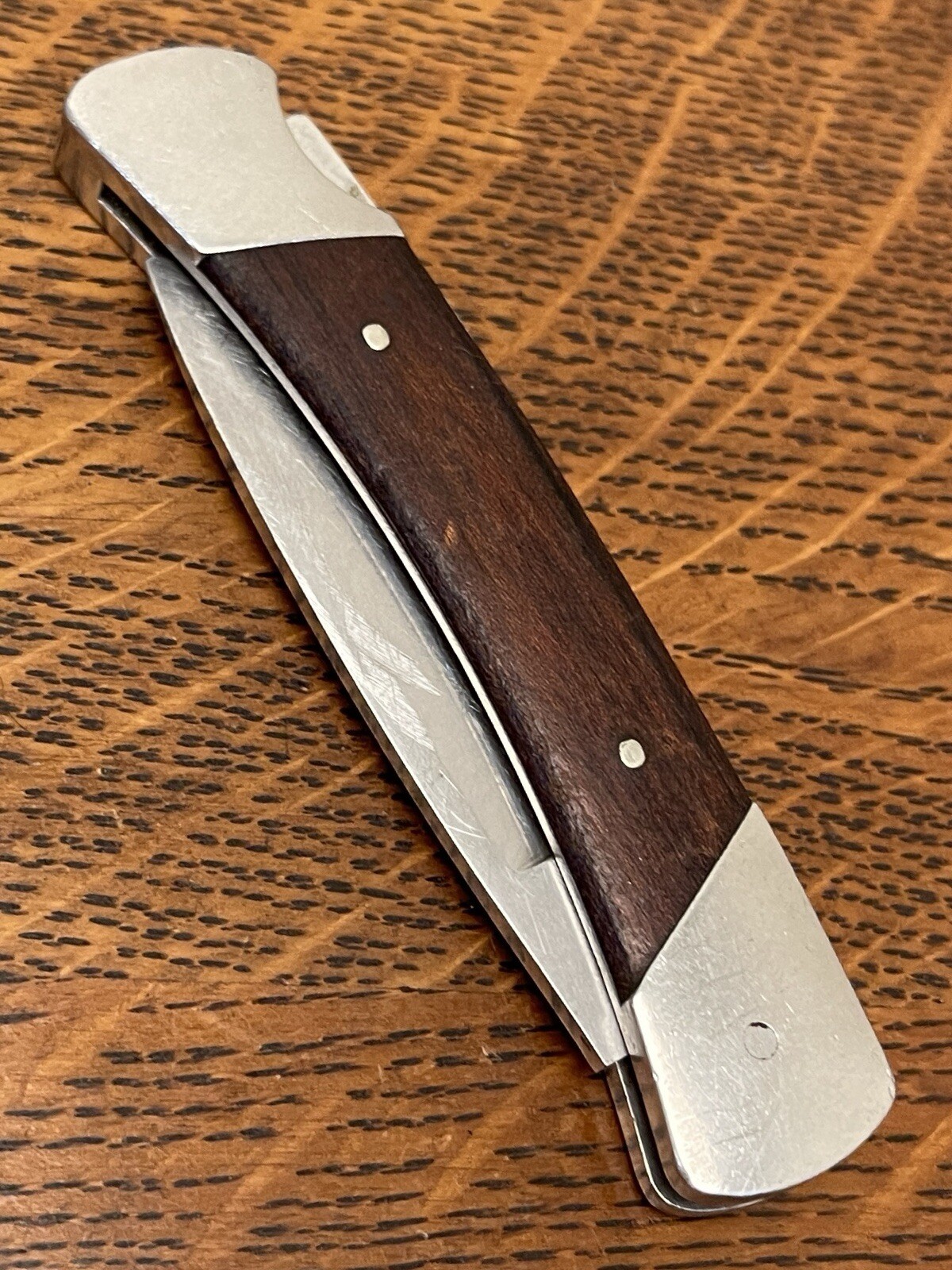 VINTAGE PRE 86 BUCK 501 USA ESQUIRE SCRIPT WOOD FOLDING POCKET Lockback ...