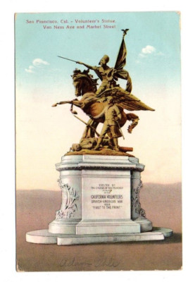 DB Postcard, Volunteer's Statue, San Francisco, California, 1908 | eBay