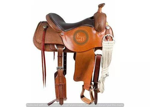 Western Barrel Pleasure Leather Horse Saddle Full Tack Set. Size-10"-18 ...